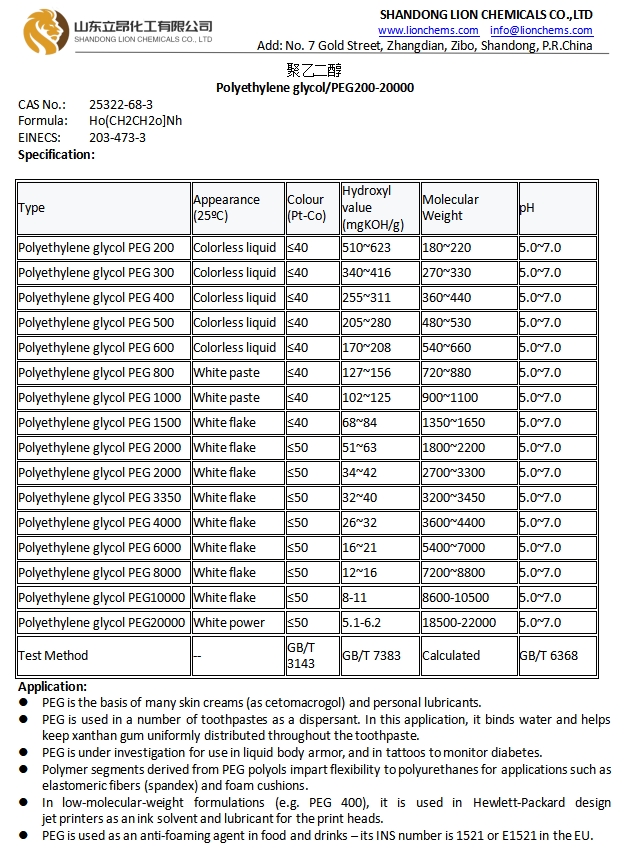 Technical Data Sheet | TDS - Download - Shandong Lion Chemicals Co.,Ltd